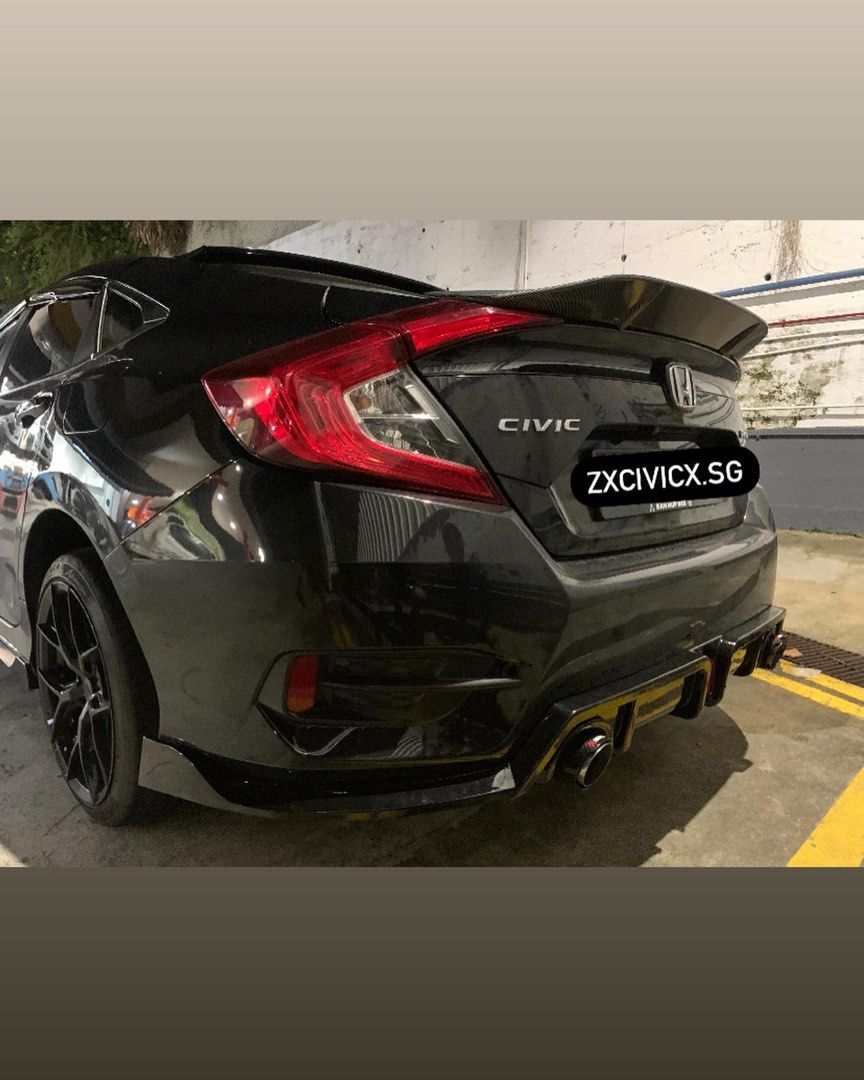 Universal ducktail spoiler in glossy black / cf - benz w204 c-class ...