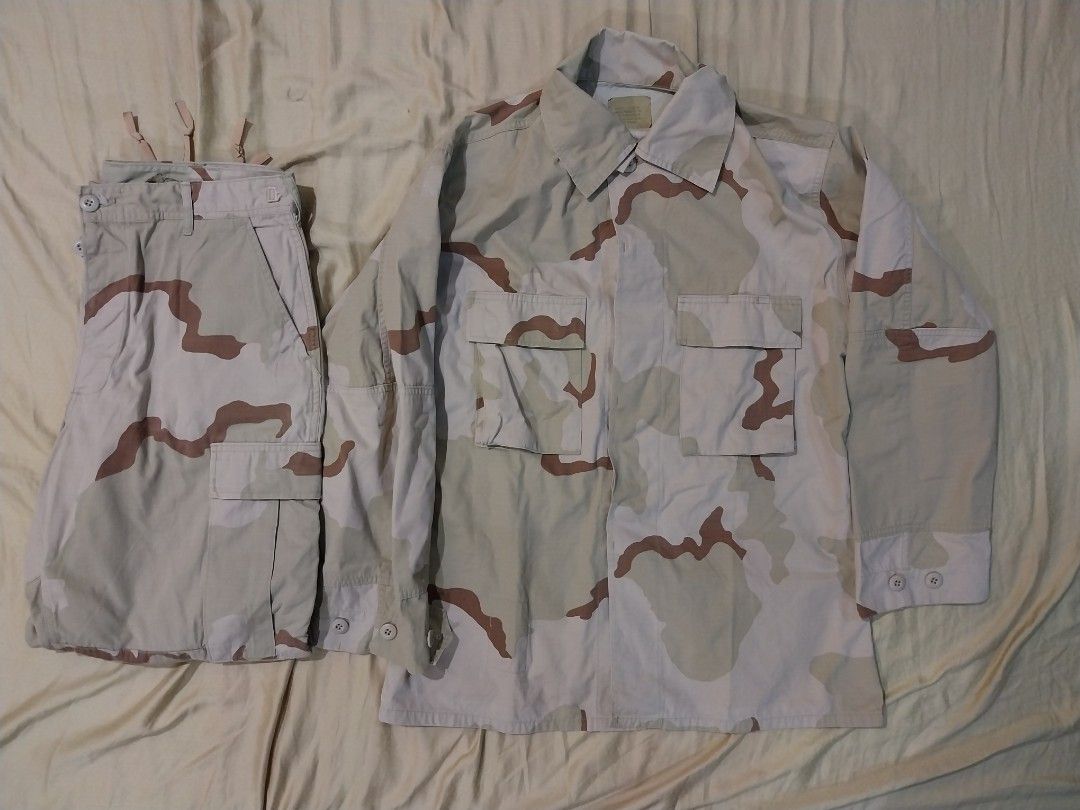 US Military DCU Tri Color Desert Camo Ripstop Set, Men's Fashion, Tops ...