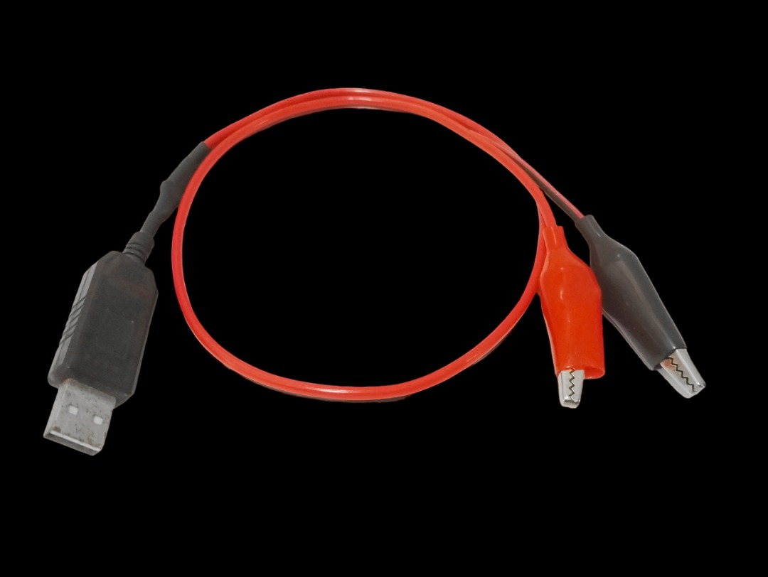 USB MALE 2.0 9V STEP UP to ALLIGATOR CLIP 45mm, BEST FOR ELECTRONICS ...