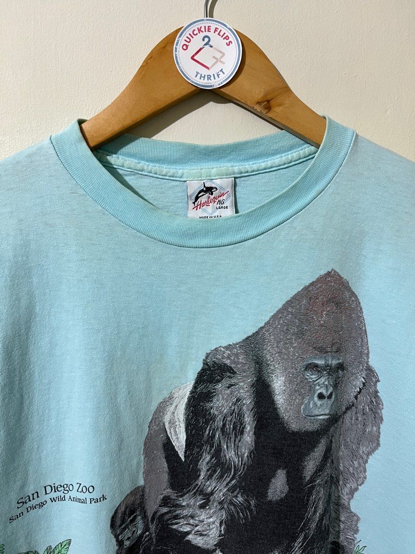 Vintage 1987 Animal Graphic (Silverback Gorilla) Tee, Men's Fashion ...