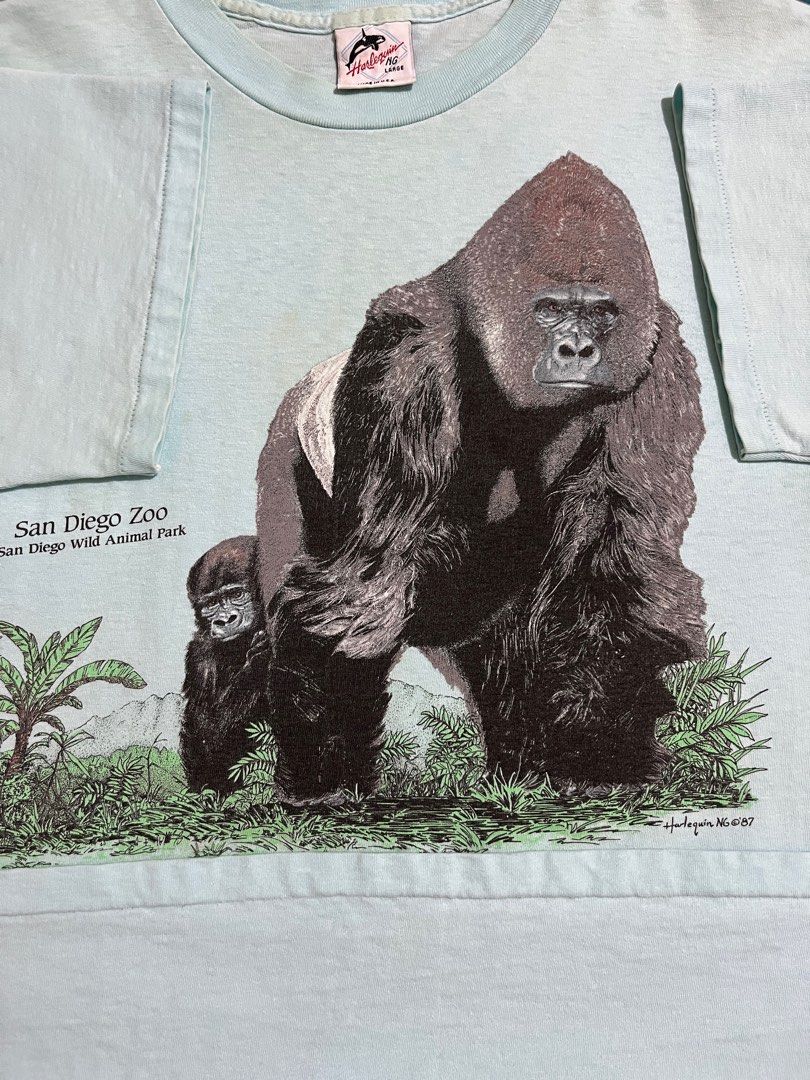 Vintage 1987 Animal Graphic (Silverback Gorilla) Tee, Men's Fashion ...