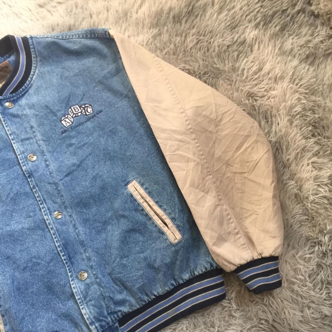 Vintage denim varsity jacket, Men's Fashion, Coats, Jackets and ...