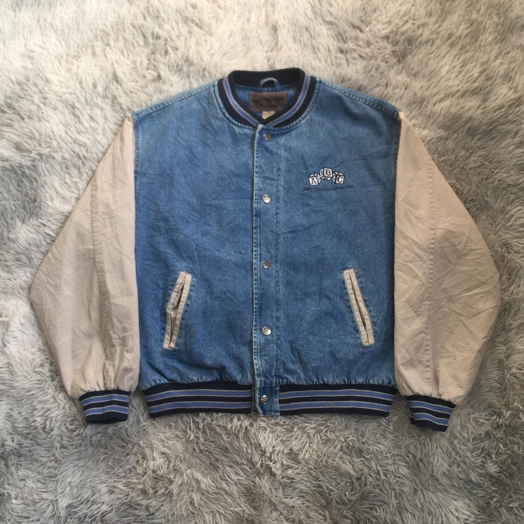 Vintage denim varsity jacket, Men's Fashion, Coats, Jackets and ...