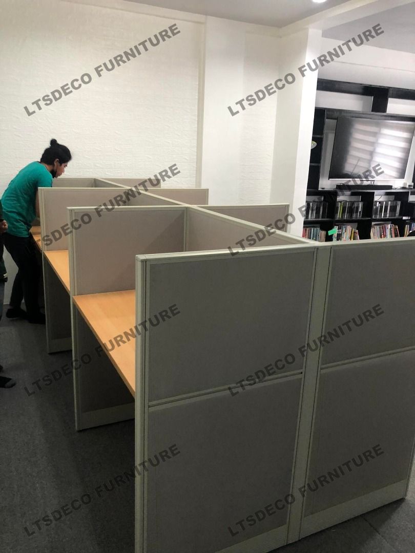 workstation bpo table furniture office partition, Furniture & Home ...