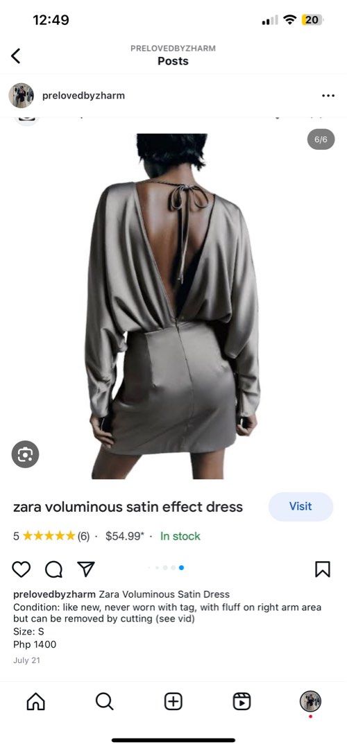 Zara Voluminous Satin Dress, Women's Fashion, Dresses & Sets, Dresses ...