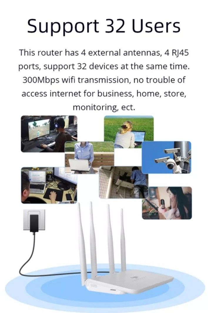 4 antenna SIM card WiFi router, Computers & Tech, Parts & Accessories ...