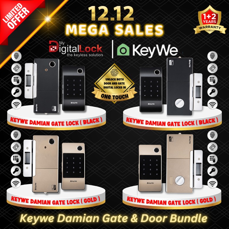 [ 12.12 Mega Sales ] Keywe Damian Door + Keywe Damian Gate Lock Bundle, Furniture & Home Living ...
