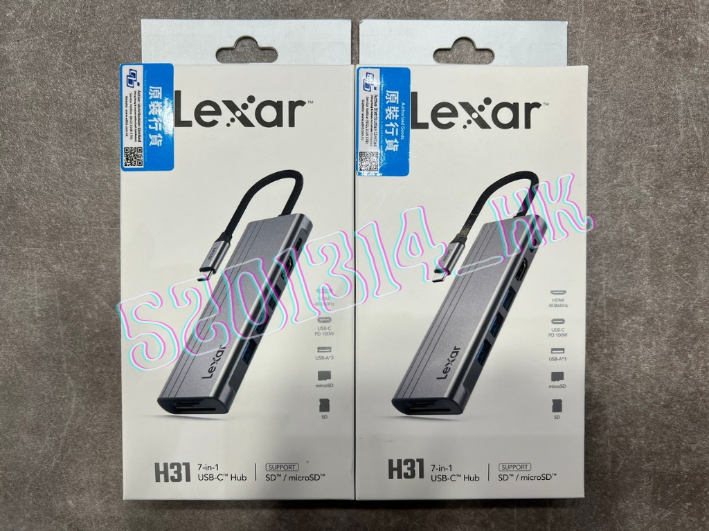 【全新行貨 門市現貨】Lexar H31 7-in-1 USB-C Hub 擴展器, 電腦＆科技, 電腦周邊及配件, 電腦線、轉接線及轉換器 ...