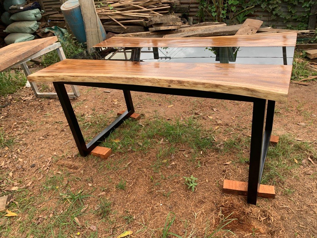 Acacia Dining Table 5x3ft 6 seaters live edge, Furniture & Home Living ...