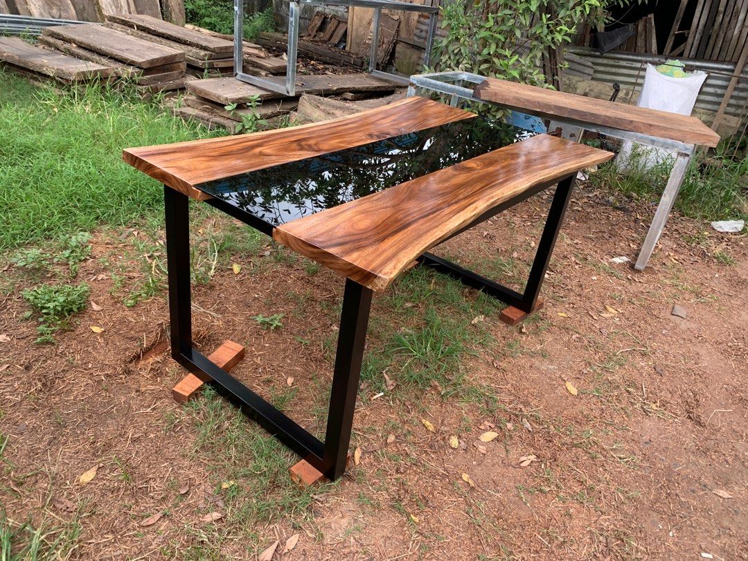 Acacia Dining Table 5x3ft 6 seaters live edge, Furniture & Home Living ...