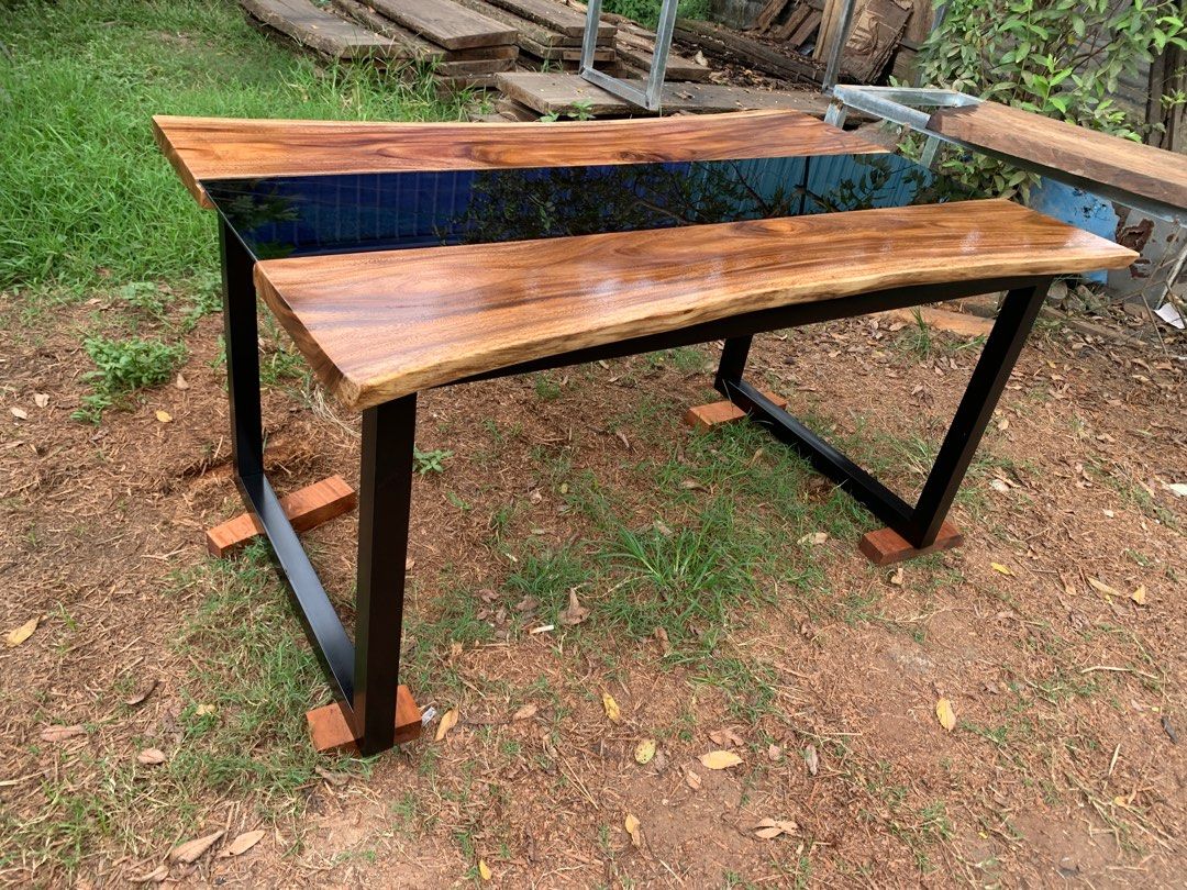 Acacia Dining Table 5x3ft 6 seaters live edge, Furniture & Home Living ...