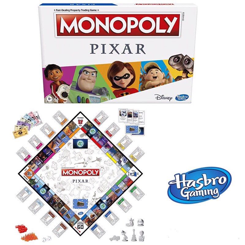 Authentic Hasbro Gaming, Monopoly: Pixar Edition Board Game, Buy ...