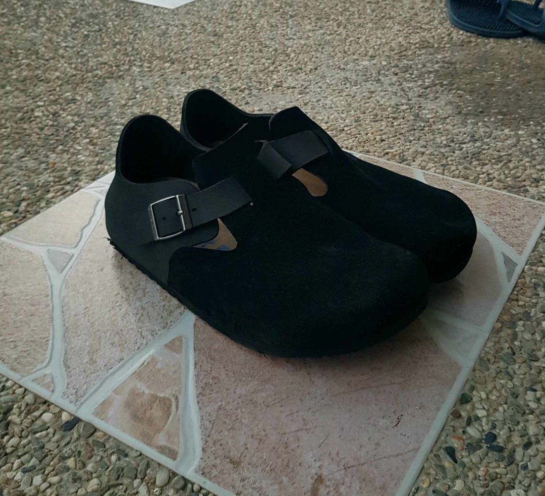 BIRKS LONDON CLOGS BLACK SUEDE, Men's Fashion, Footwear, Slippers ...