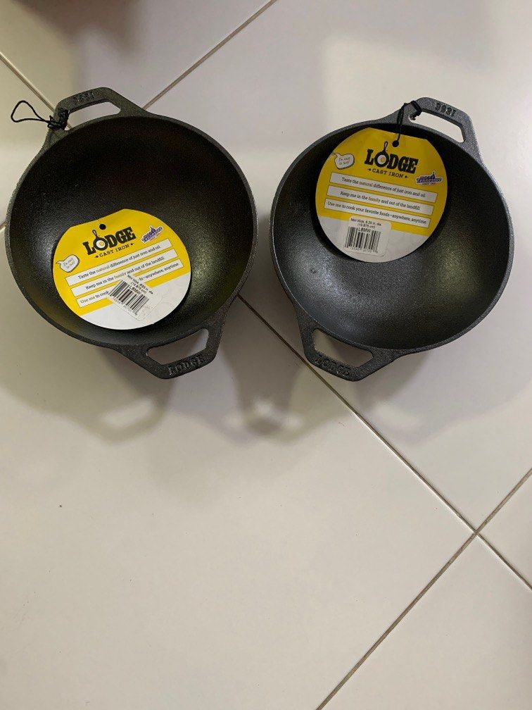 Brand New LODGE Cast Iron Mini Wok, Furniture & Home Living ...