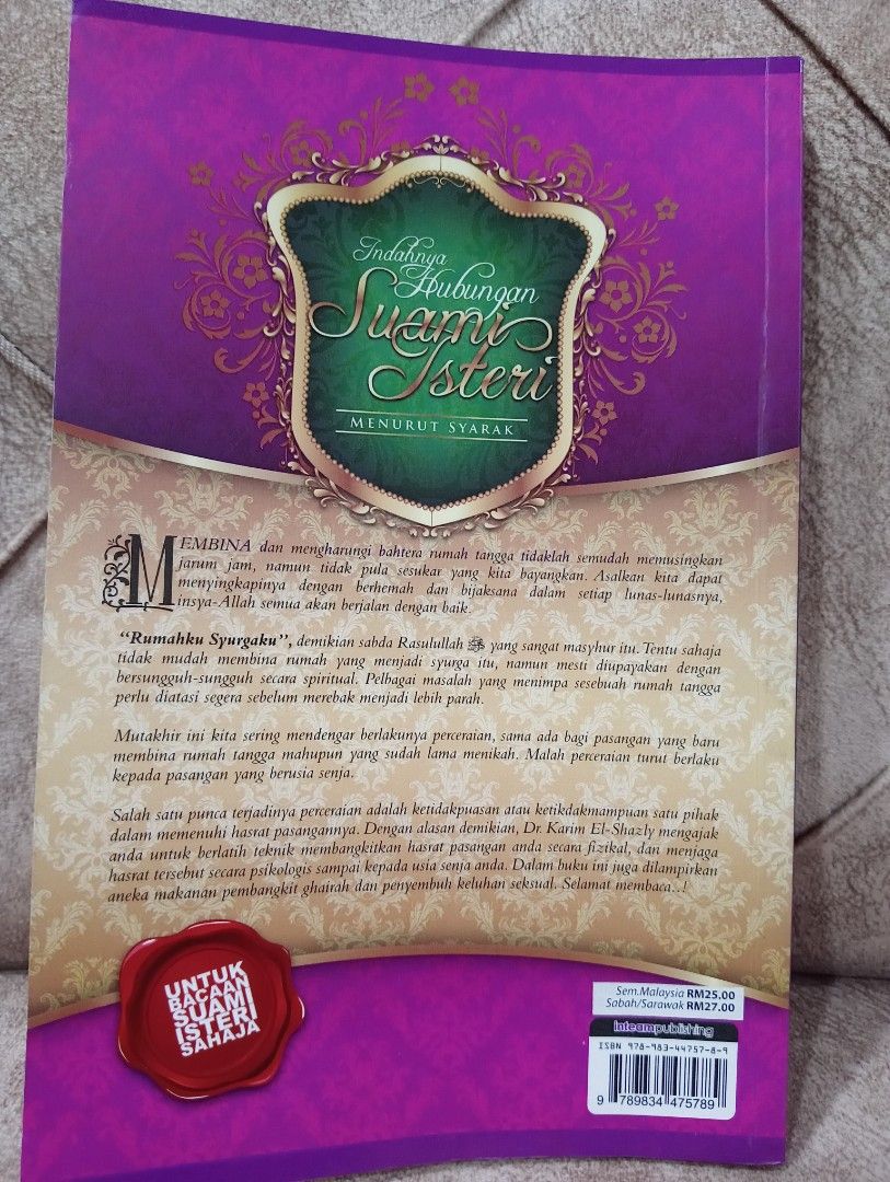 Buku Indahnya Hubungan Suami Isteri Menurut Syarak Untuk Bacaan Suami