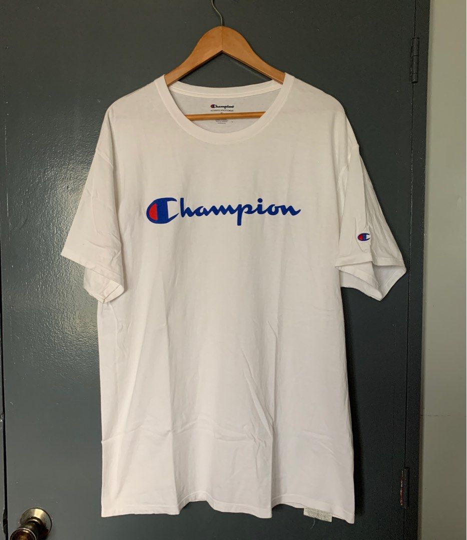 Champion Script Tee, Men's Fashion, Tops & Sets, Tshirts & Polo Shirts ...
