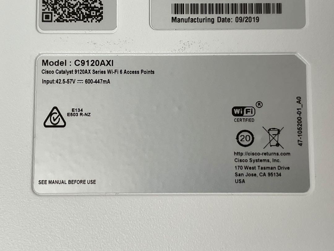 Cisco Catalyst 9120AXI AP (內置controller) WiFi 6 AX 4x4+4x4 antennas Fat ...