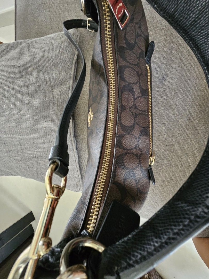 Coach Mara Hobo in Signature Canvas Brown Black, Luxury, Bags & Wallets ...
