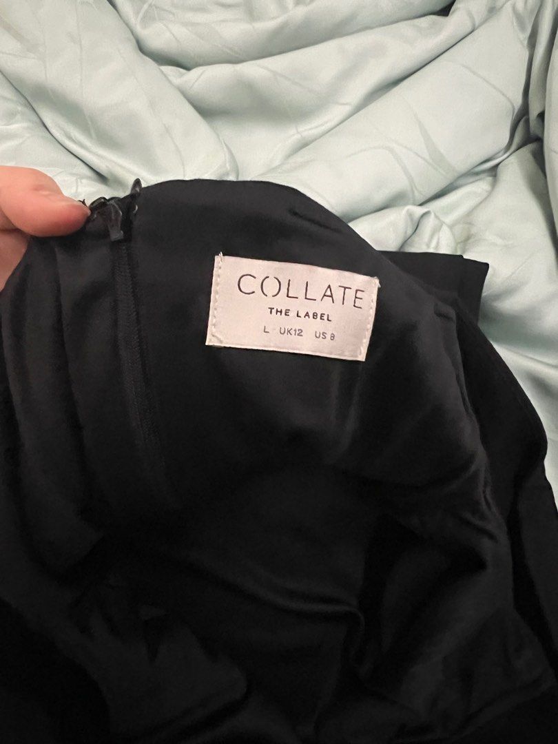 Collate Label Pleated Mermaid Shoulder Midi Dress, Women's Fashion ...