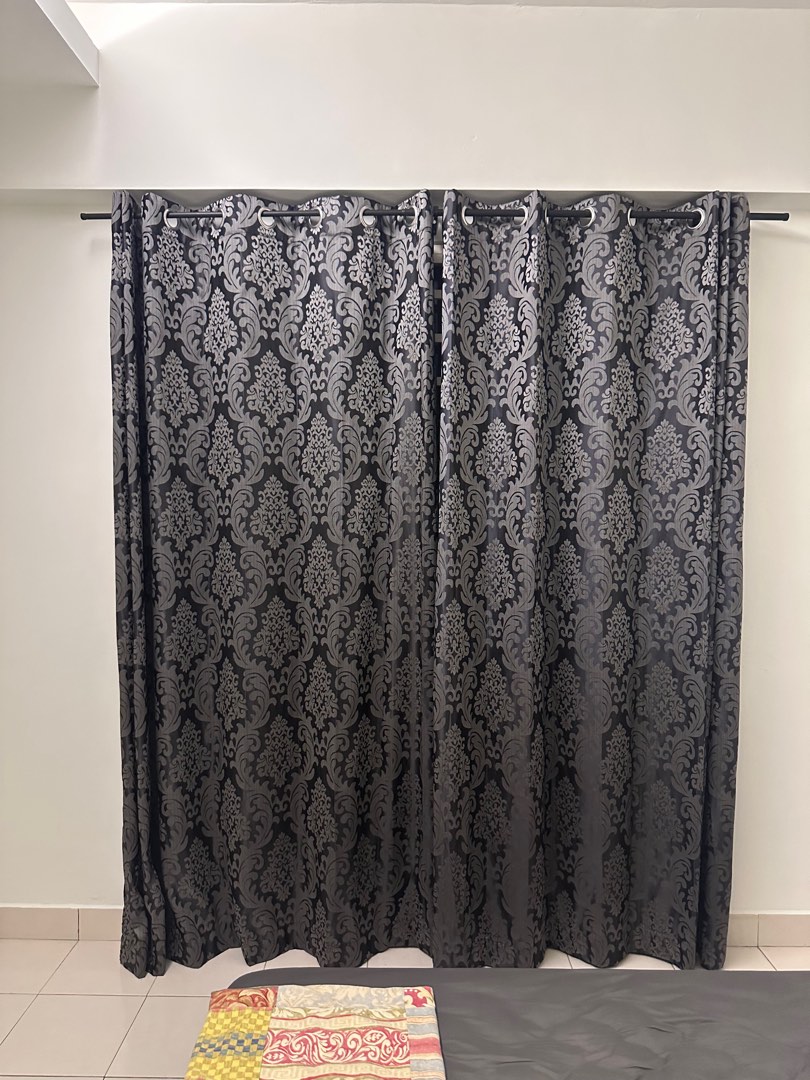 Curtain for 3 panel window, Furniture & Home Living, Home Decor ...