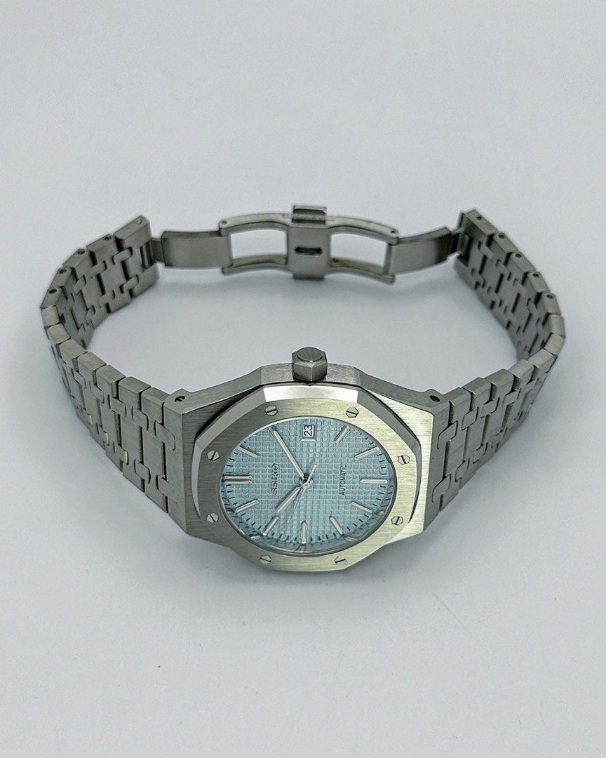 Custom Seiko Mod 42mm Ice Blue AP automatic watch, Men's Fashion ...