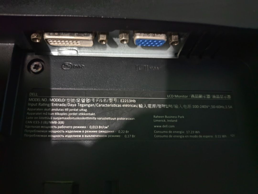 Dell E2213HB 22" Inches Widescreen LED Monitor, Computers & Tech ...