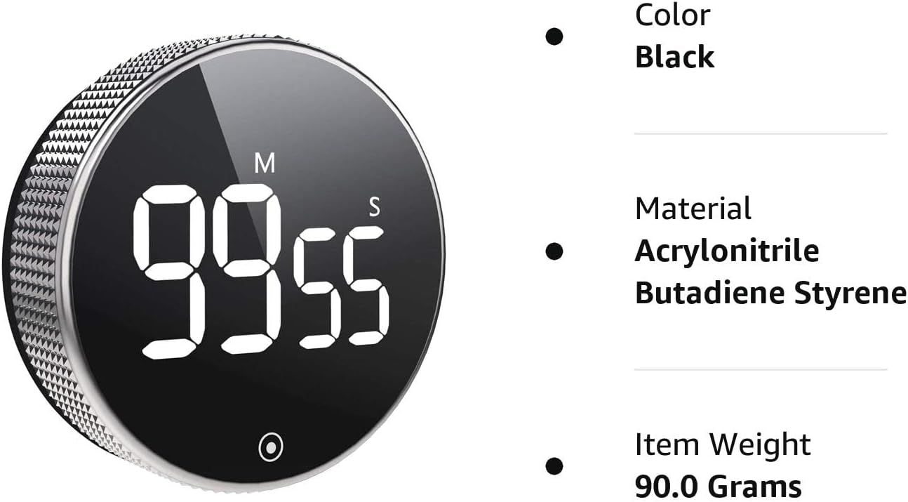 Digital Kitchen Timer, Large Magnetic LED Countdown Timer with Constant ...