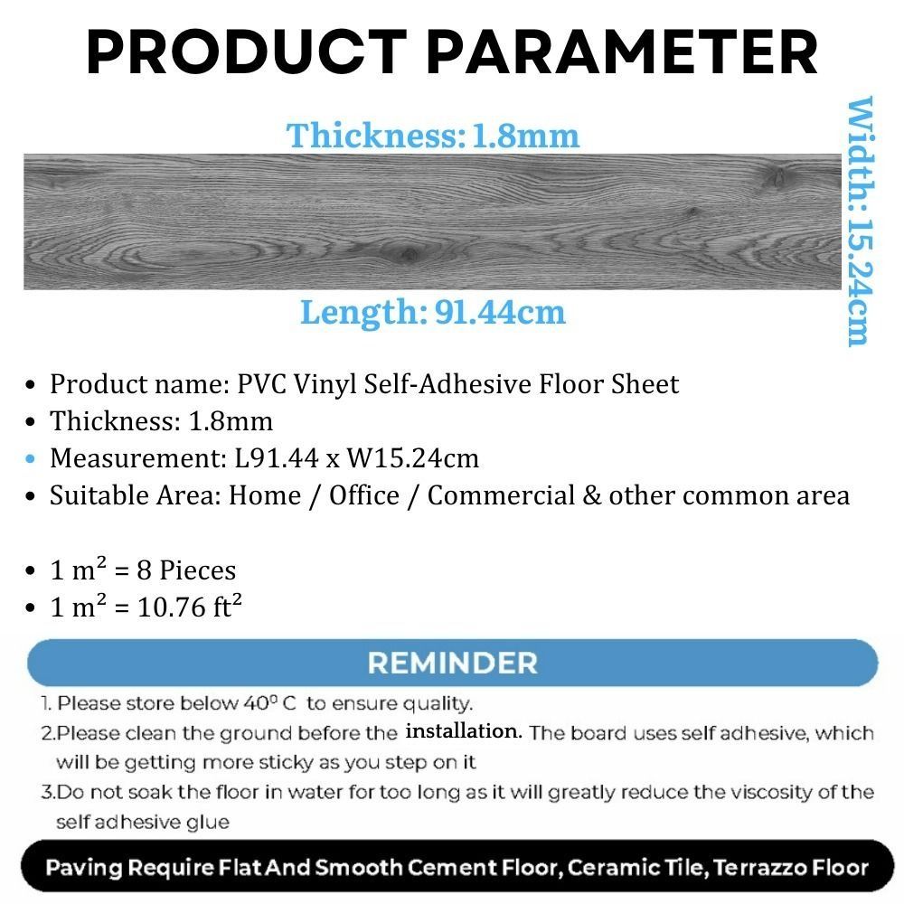 DIY Vinyl Floor Sheet PVC Flooring Sheet Indoor Home Office Deco Self ...