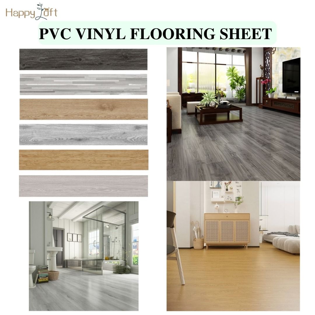 DIY Vinyl Floor Sheet PVC Flooring Sheet Indoor Home Office Deco Self ...