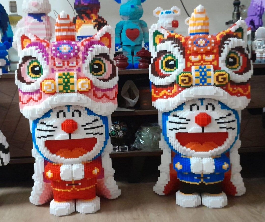 Ready built - Doraemon Lion Dance Building Block, Hobbies & Toys, Toys ...
