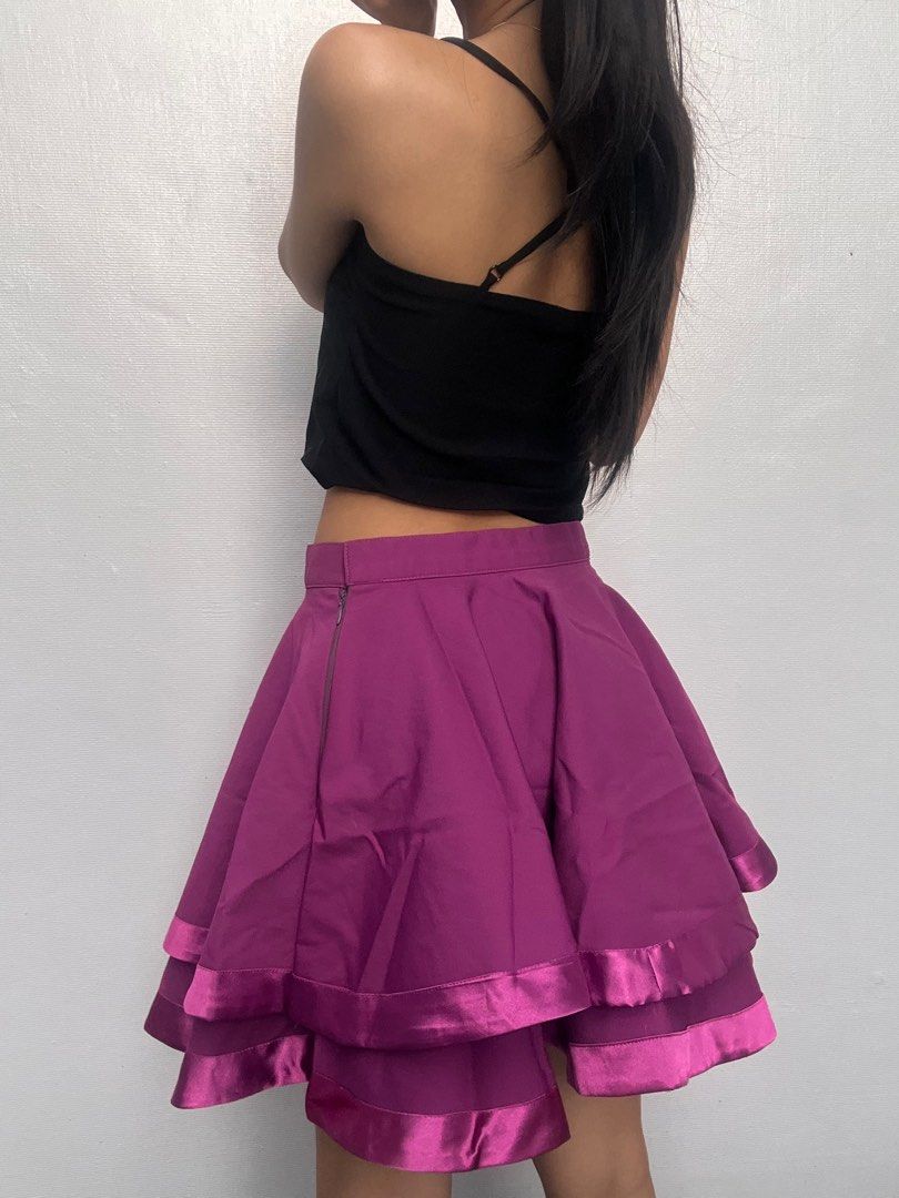 Double-layered Ruffle High-Waisted Skirt, Women's Fashion, Bottoms ...
