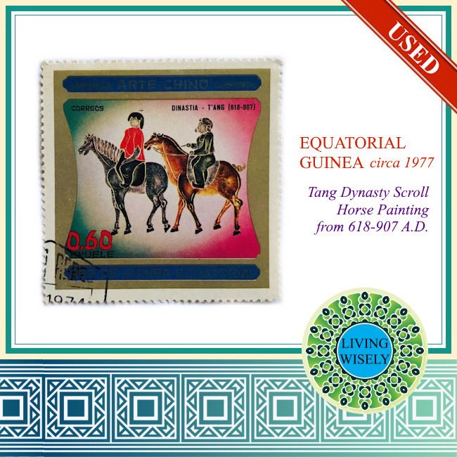 Equatorial Guinea circa 1977 Tang Dynasty Scroll Horse Painting from ...