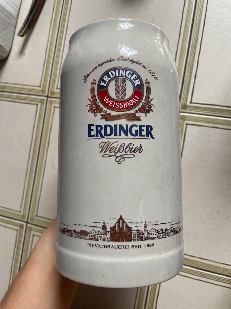 Erdinger 1L Beer Mug, Furniture & Home Living, Kitchenware & Tableware ...