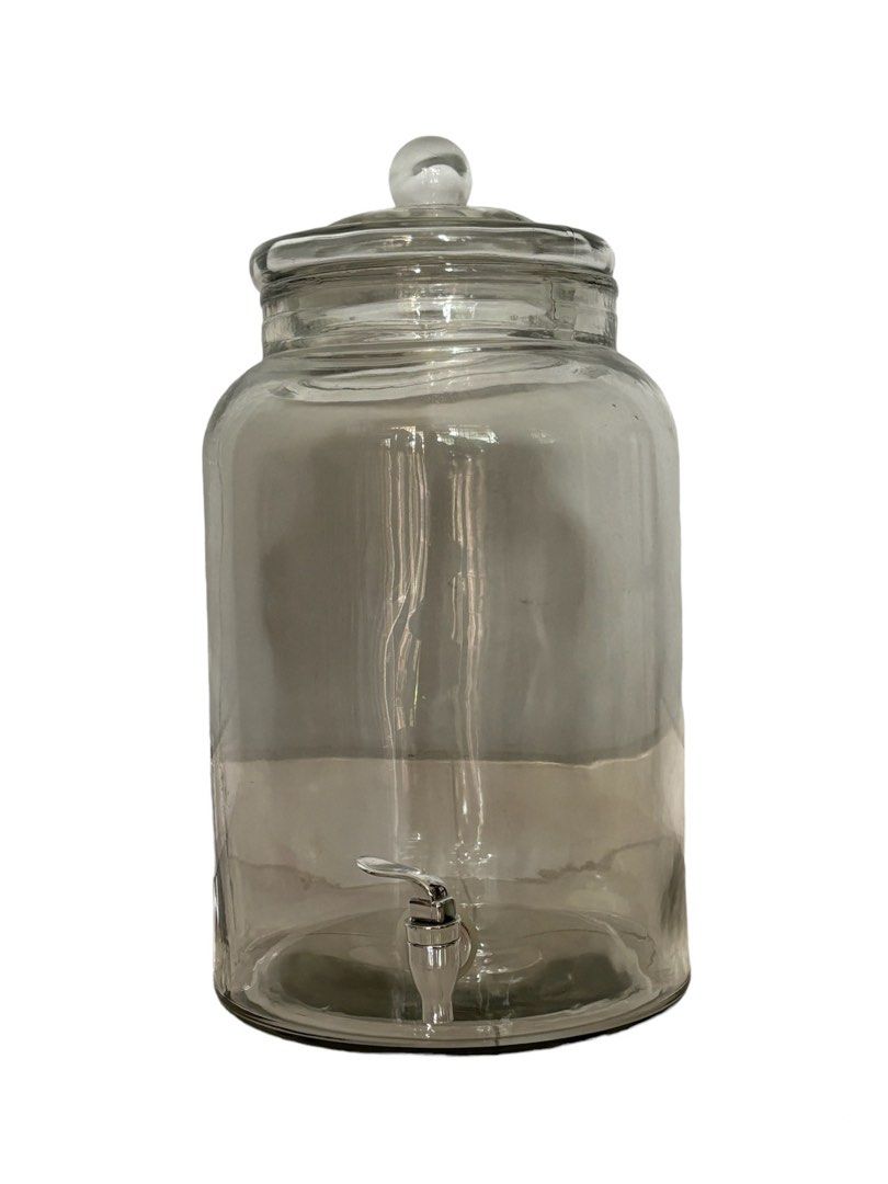 Glass water dispenser with stand, Furniture & Home Living, Kitchenware ...