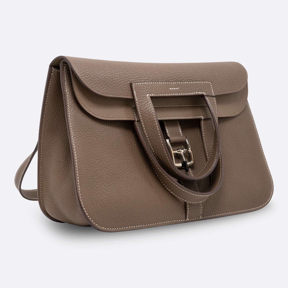 HERMES HALZAN 31 ETOUPE CLEMENCE, Luxury, Bags & Wallets on Carousell