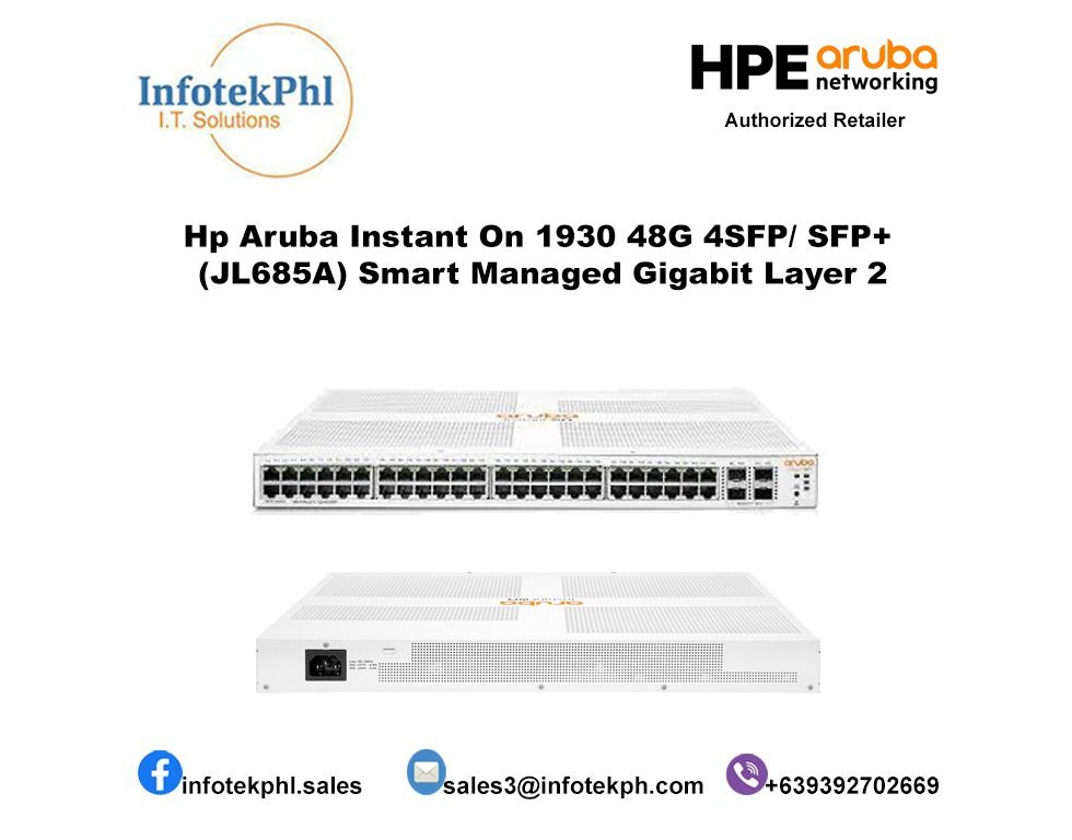 Hp Aruba Instant On 1930 48G 4SFP/ SFP+ Switch (JL685A) Smart Managed ...