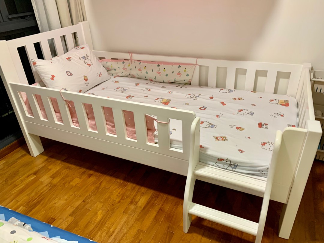 Ibenma single modular bed with fun ladder - white, Babies & Kids, Baby ...