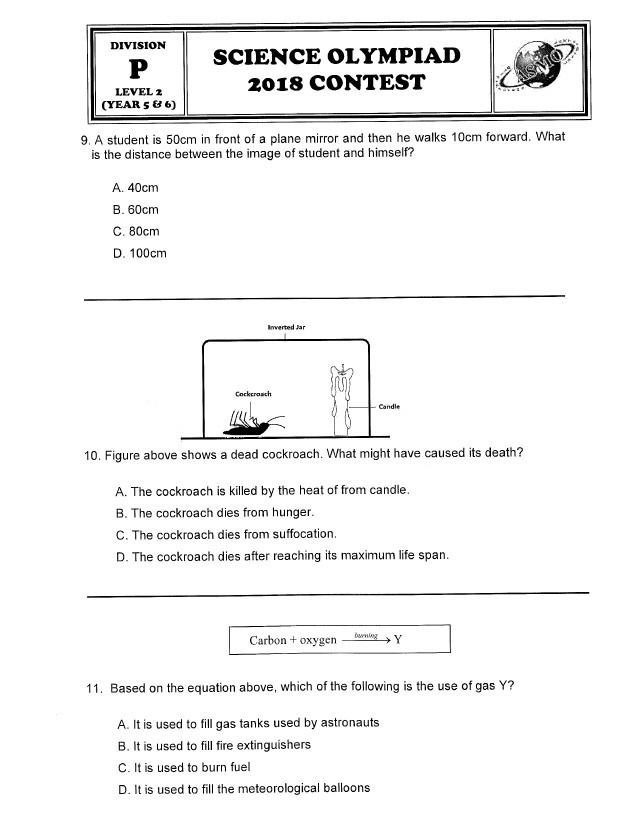 IMSO P5 / P6 Sci Olympiad SOFT COPY past year papers and teacher's ...