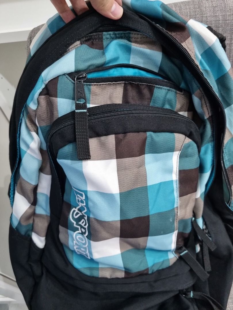 JANSPORT Backpack (Checkered Blue), Men's Fashion, Bags, Backpacks on ...