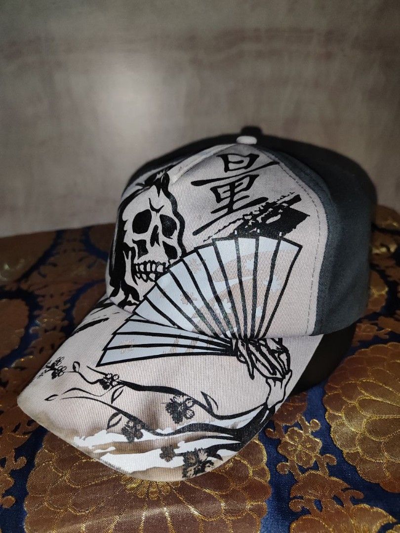 Japanese Geisha Skull Fitted Cap, Men's Fashion, Watches & Accessories ...