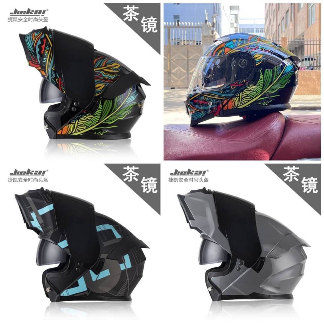 JIEKAI modular motorbike helmet with DOT certification and double visor ...