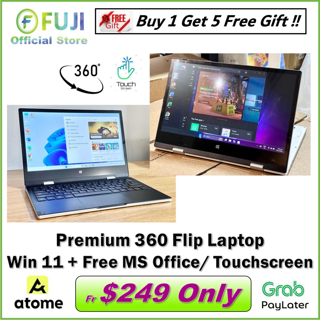 Jumper 360 Flip + Touch Screen Laptop - Windows 11 + Free MS Office ...