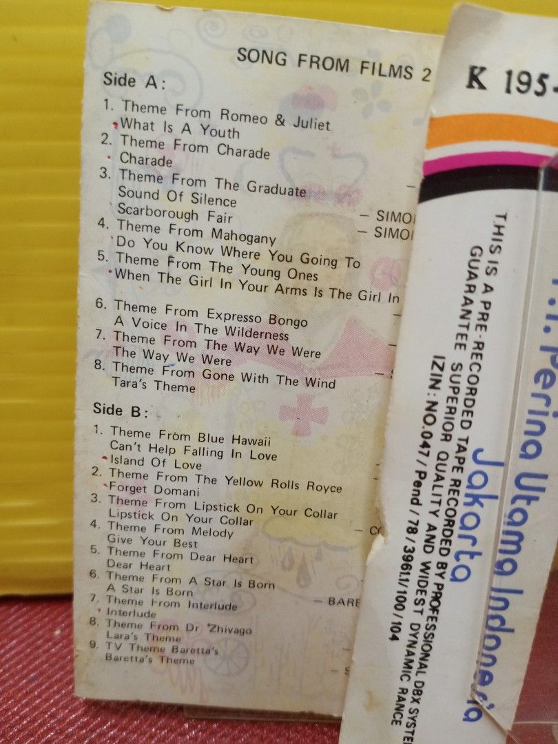 Kaset songs from films, Musik & Media, CD, DVD & Lainnya di Carousell