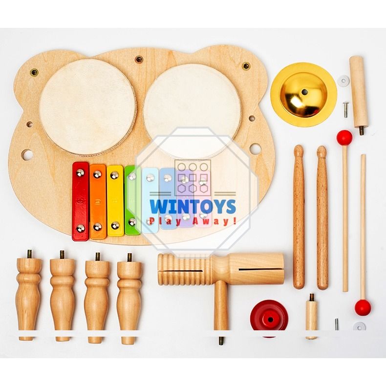 Kids Drum Set for Toddlers Baby Montessori Music Instruments Toy All in ...