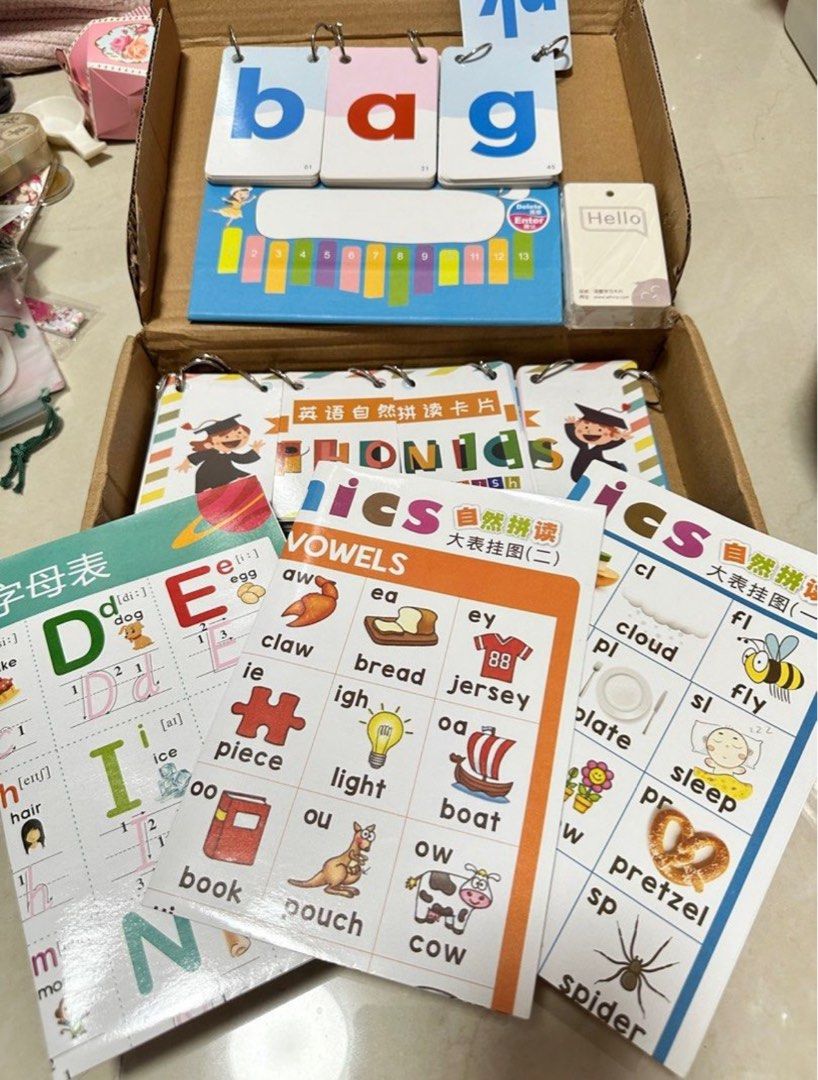 Learning English phonics flash card Set ( box), Hobbies & Toys, Toys ...