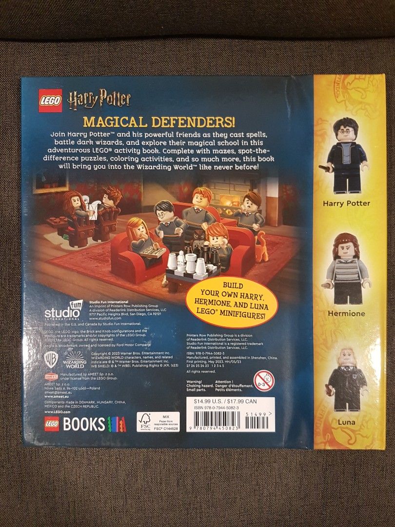 Lego Harry Potter Activity Book with 3 minifigures, Hobbies & Toys ...