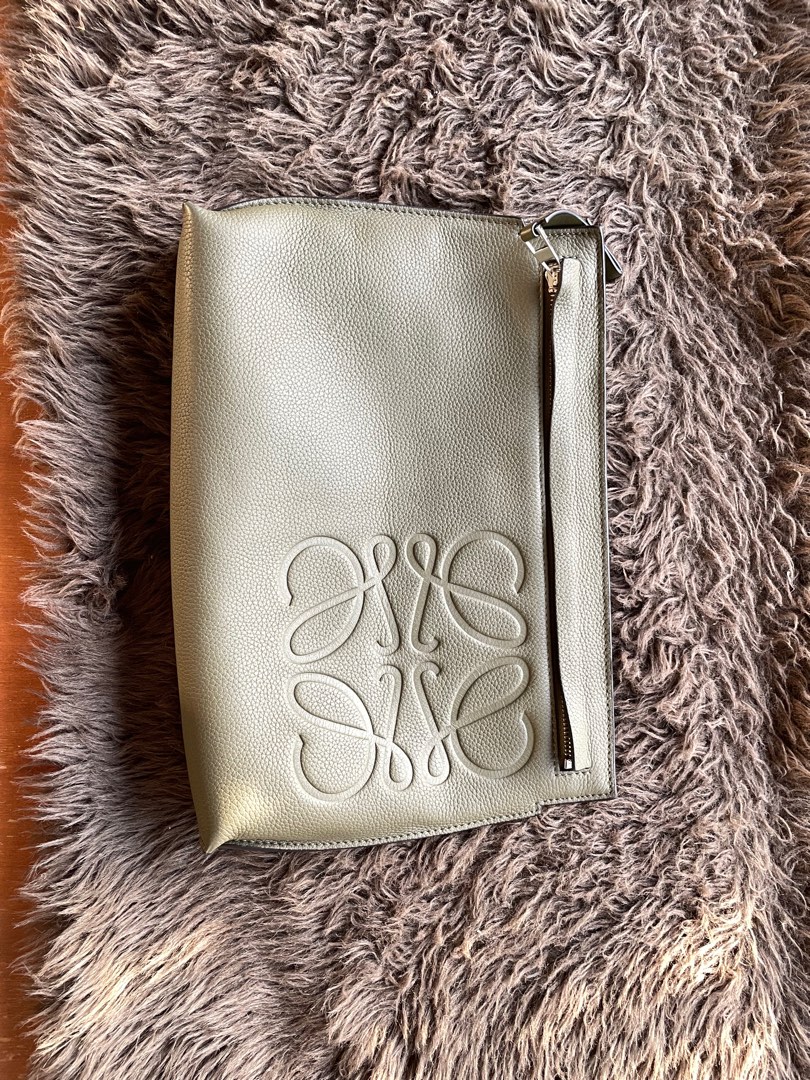 Loewe T pouch grey, Luxury, Bags & Wallets on Carousell