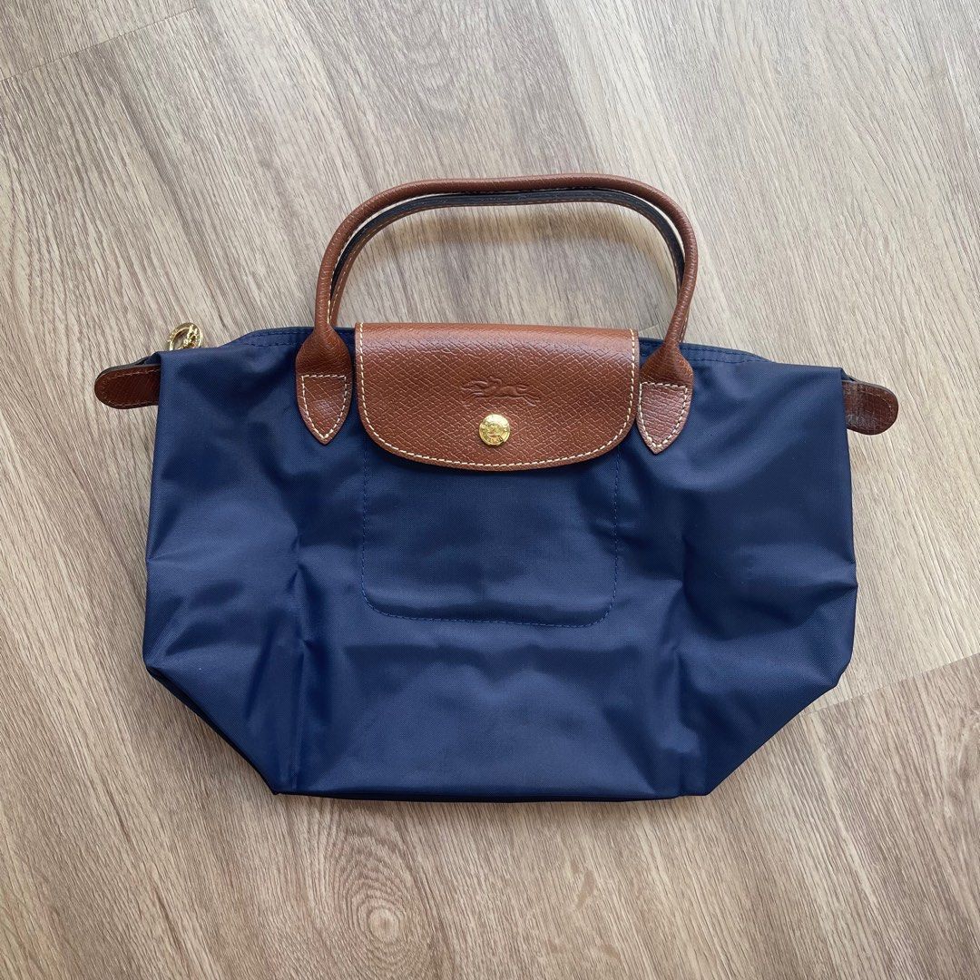 Longchamp Le Pliage Small Bag with Short Handle - Navy Blue, Luxury ...