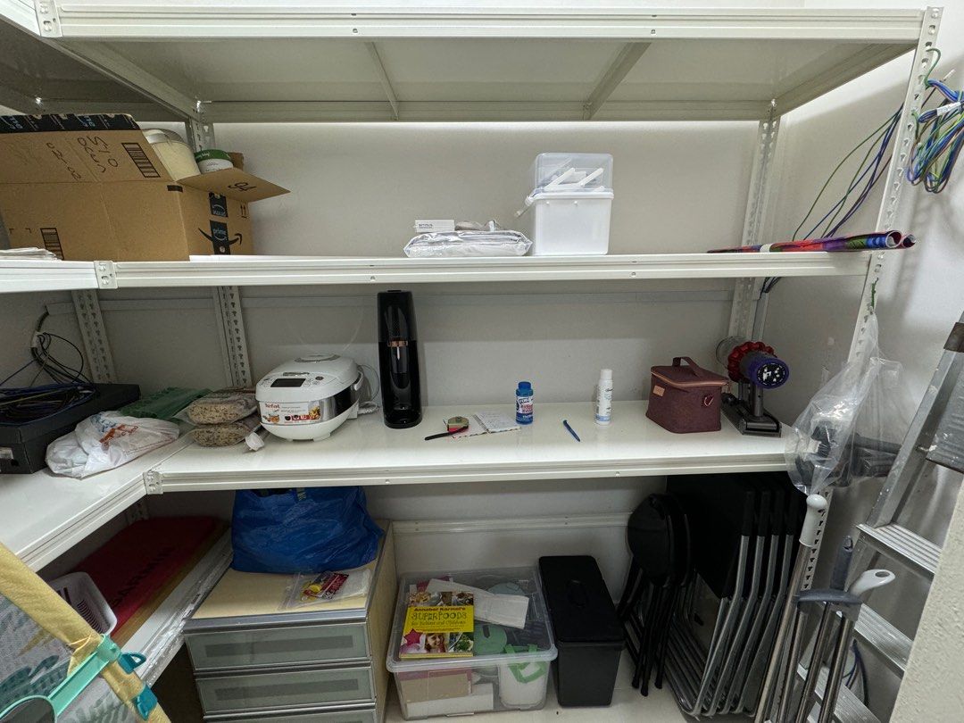 L-Shape Metal Rack Shelf (White), Furniture & Home Living, Furniture ...