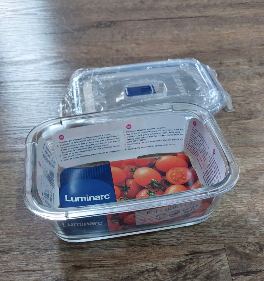 Luminarc, Lunch Box Glass Container, 820 Ml., Furniture & Home Living ...